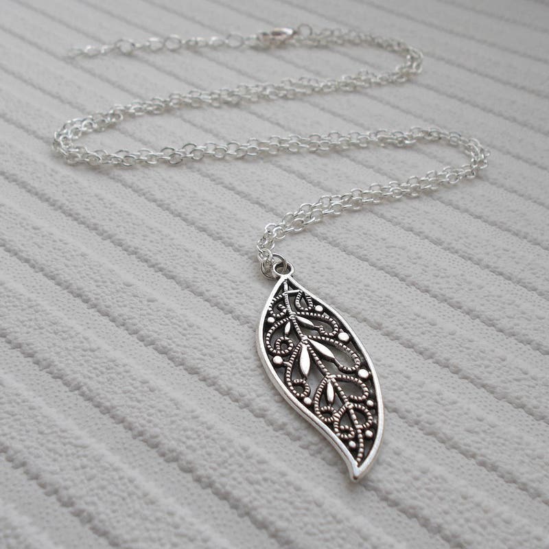Long Silver Necklace - Etsy