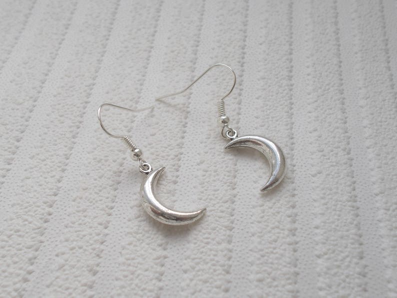 Silver Moon Earrings - Etsy