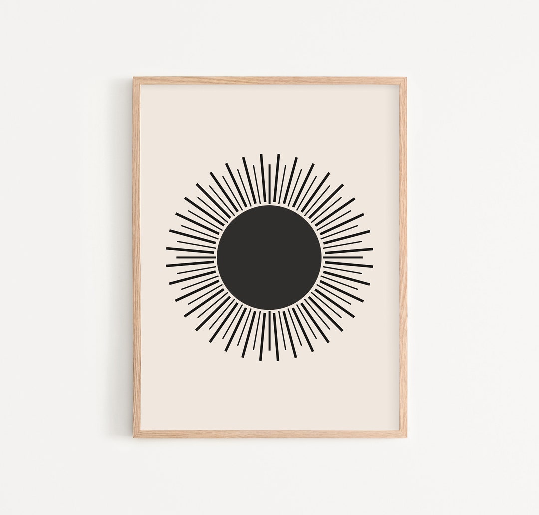 Sun Art Poster | Abstract Sun Art | Bohemian Sun Art | Mid Century Sun ...