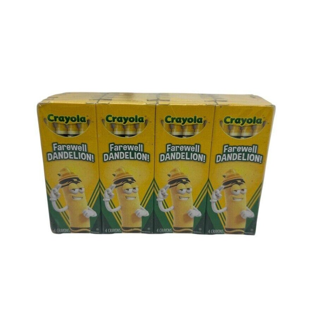 24 Boxes SEALED Farewell Dandelion Crayola Yellow 4 Crayons Each Box96 ...