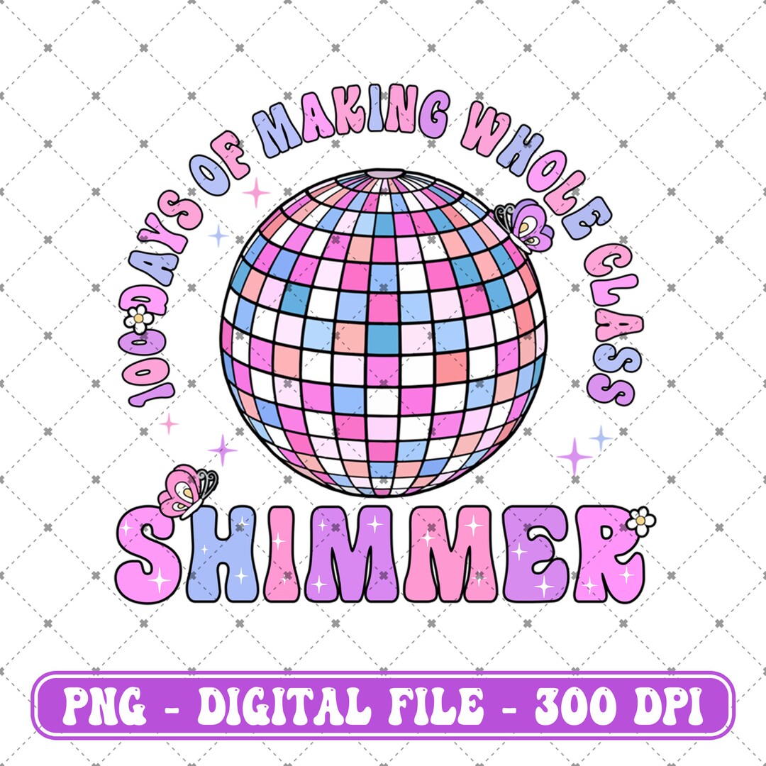 100 Days of Making Whole Class Shimmer PNG, Valentine's Pink Heart ...