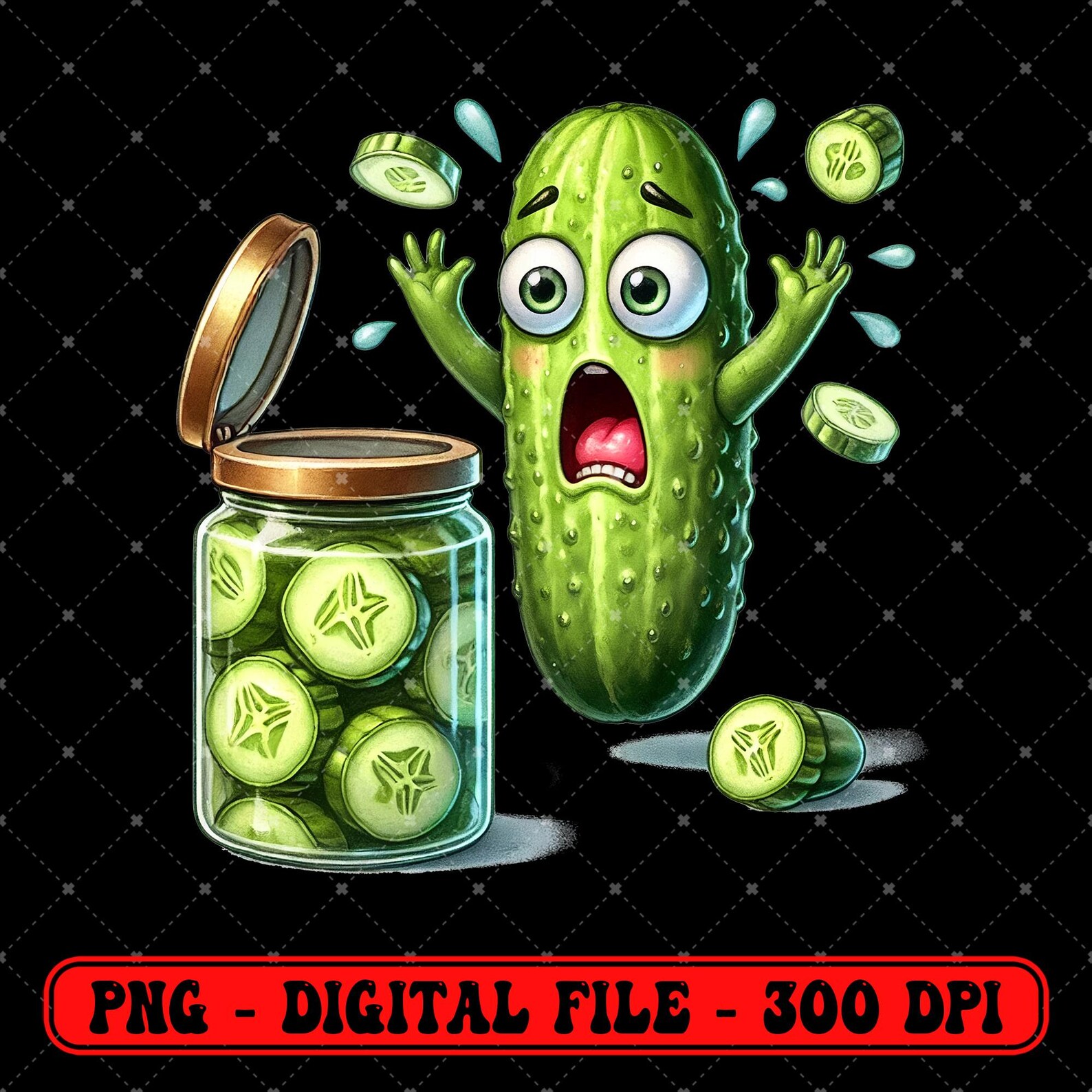 Funny Pickle Surprise A Cucumber and A Jar of Sliced Pickles PNG, Pickle Png, Pickle Lover Tee ...