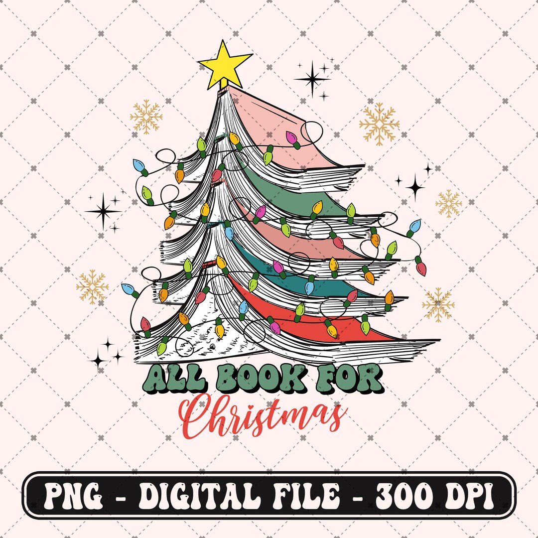 Christmas Book Tree Png, Christmas Gift, Book Lovers Png, Bookworm ...