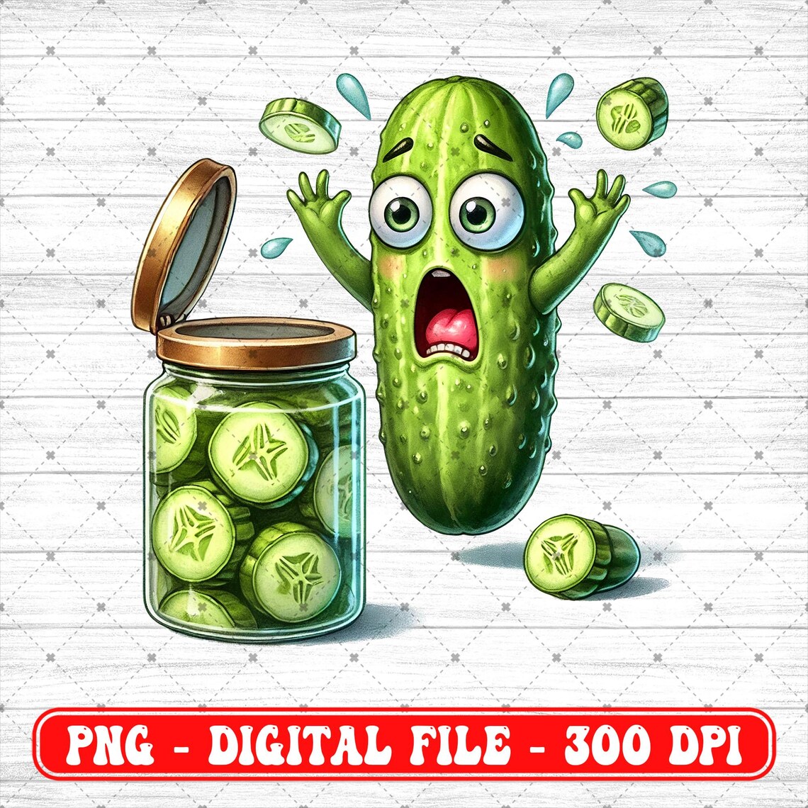 Funny Pickle Surprise A Cucumber and A Jar of Sliced Pickles PNG ...