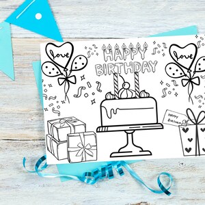 Coloring Birthday Card| Celebration Card| Digital Download| PDF. Print ...