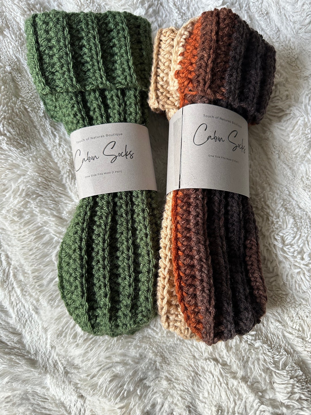 Cabin Socks| Crochet Socks| Cozy Socks| Handmade|gift| Warm Socks ...