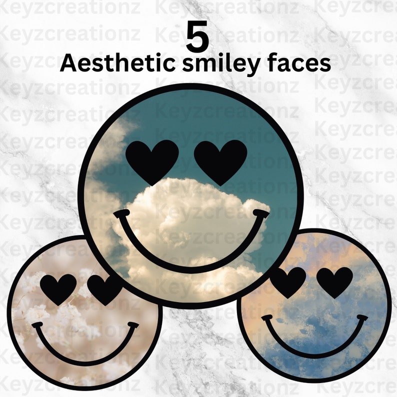 Aesthetic Smiley Faces | Cloud Smiley Faces| Floralsmiley Faces| PNG ...