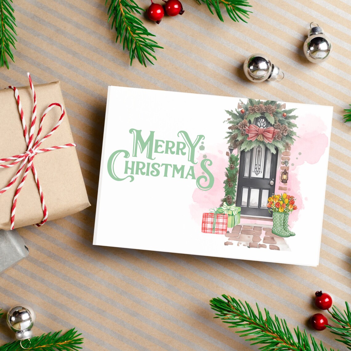 A Merry Christmas Rainboot's Card| Holiday Cards | Digital Download ...