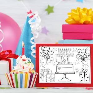 Coloring Birthday Card| Celebration Card| Digital Download| PDF. Print ...