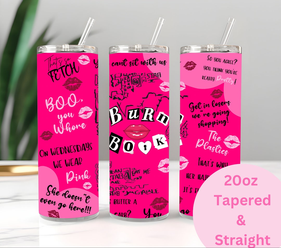 20 Oz Burn Book Tumbler Wrap Mean Girls Tumbler Wrap Digital