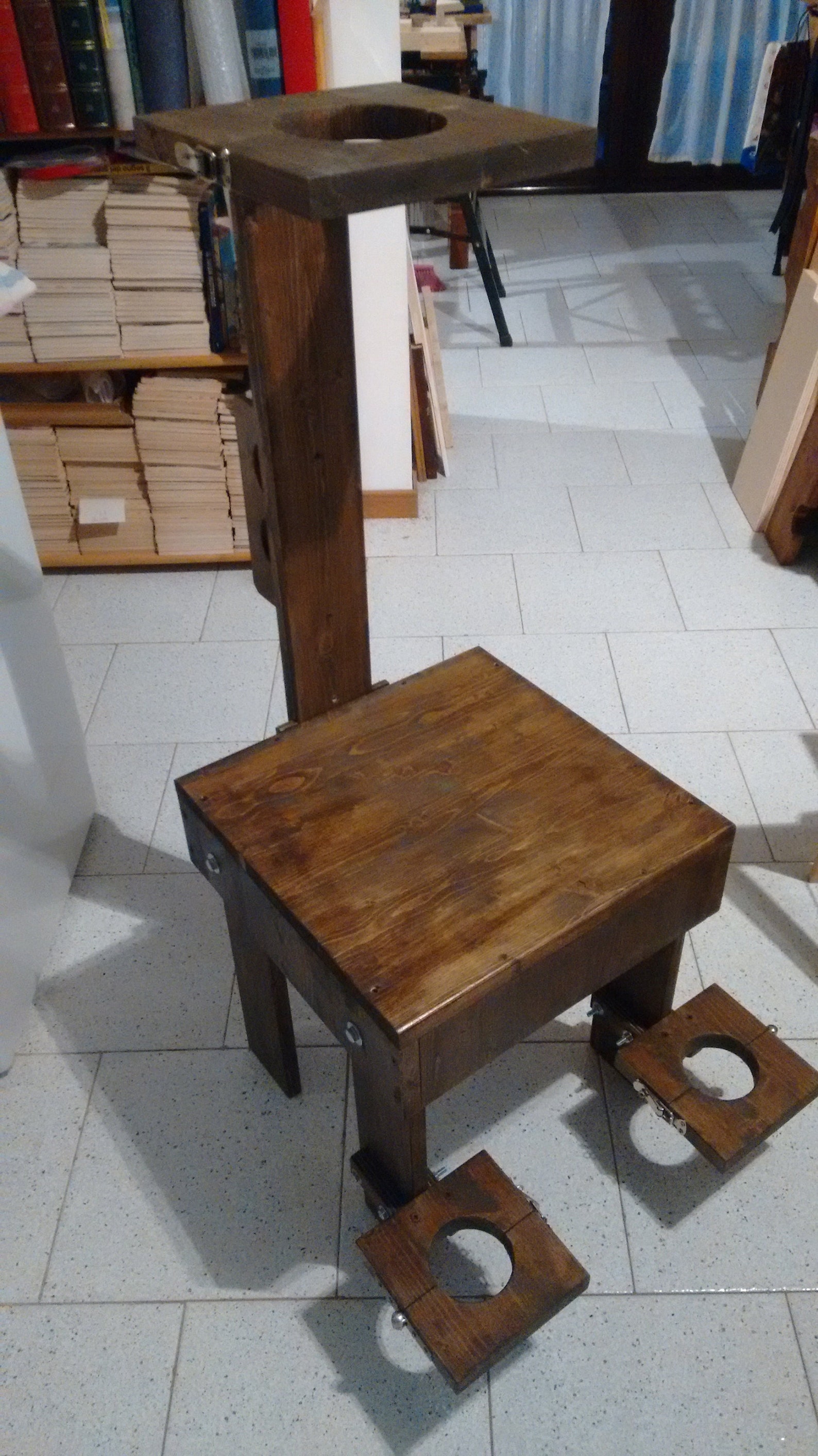 Wooden Interrogation Chair With Bondage Stocks BDSM Dungeon | Etsy Ireland