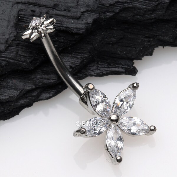 Flower Belly Ring - Etsy