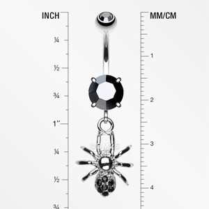 Spider Sparkle Belly Ring-black - Etsy
