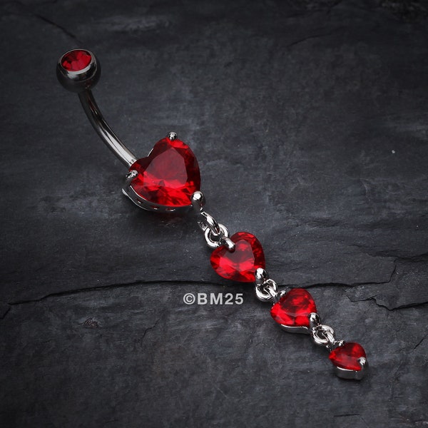 Red Belly Ring - Etsy