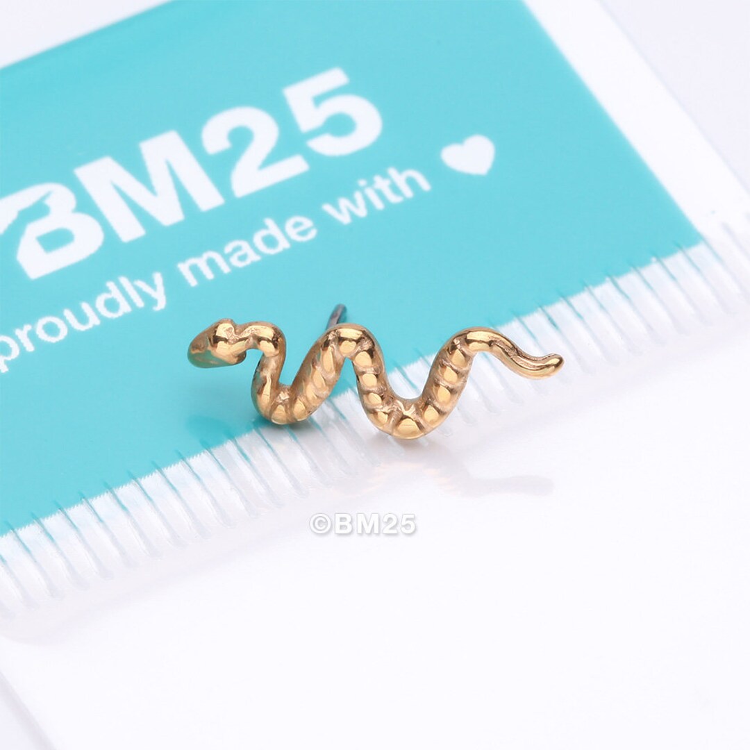 Implant Grade Titanium Onefit™ Threadless Golden Snake Top Part - Etsy