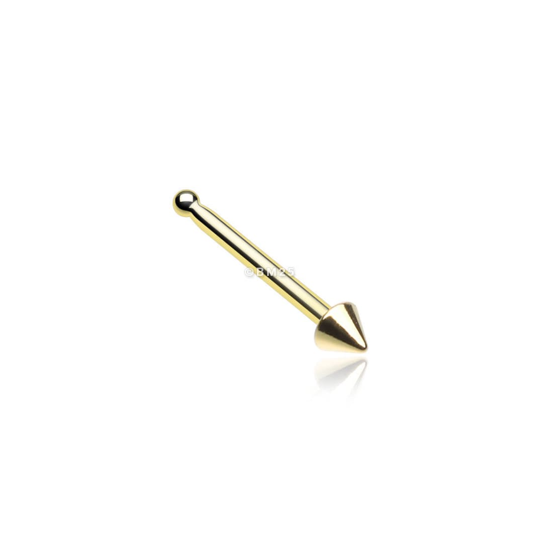 Golden Basic Steel Spike Nose Stud Ring - Etsy