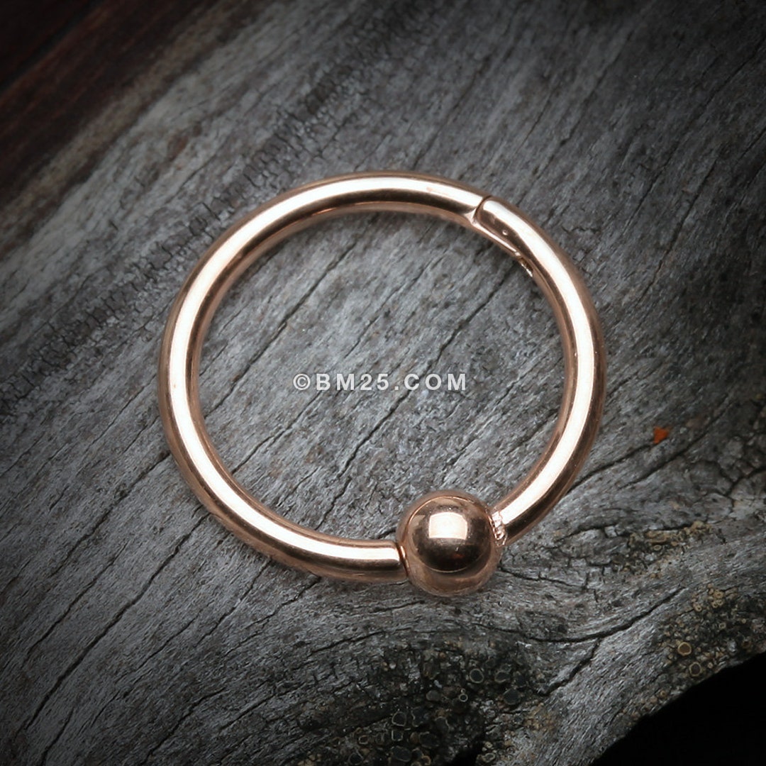 Rose Gold Captive Bead Ring Style Seamless Clicker Ring - Etsy
