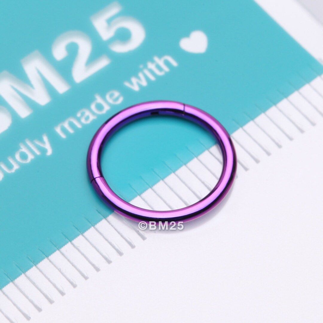 Implant Grade Titanium PVD Colorline Basic Seamless Hinged Clicker Hoop Ring-purple - Etsy