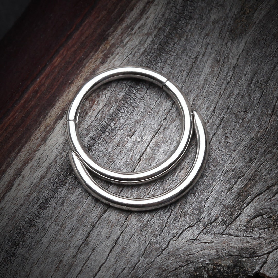 Classic Double Loop Accent Clicker Hoop Ring - Etsy