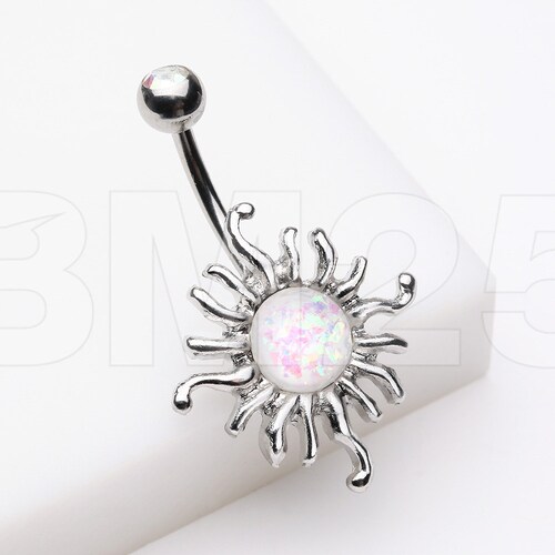 Flower Belly Ring Sun Belly Button Ring Body Jewelry Belly Etsy