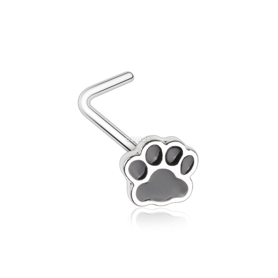 Adorable Paw Print L-shaped Nose Ring - Etsy