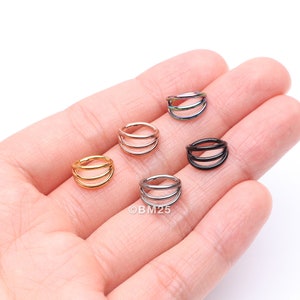 Implant Grade Titanium Colorline Triple Row Hoops Steel Seamless ...