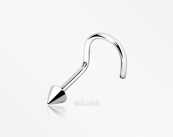 Spike Nose Stud Nose Ring Nose Piercing Corkscrew Twist Implant Grade ...