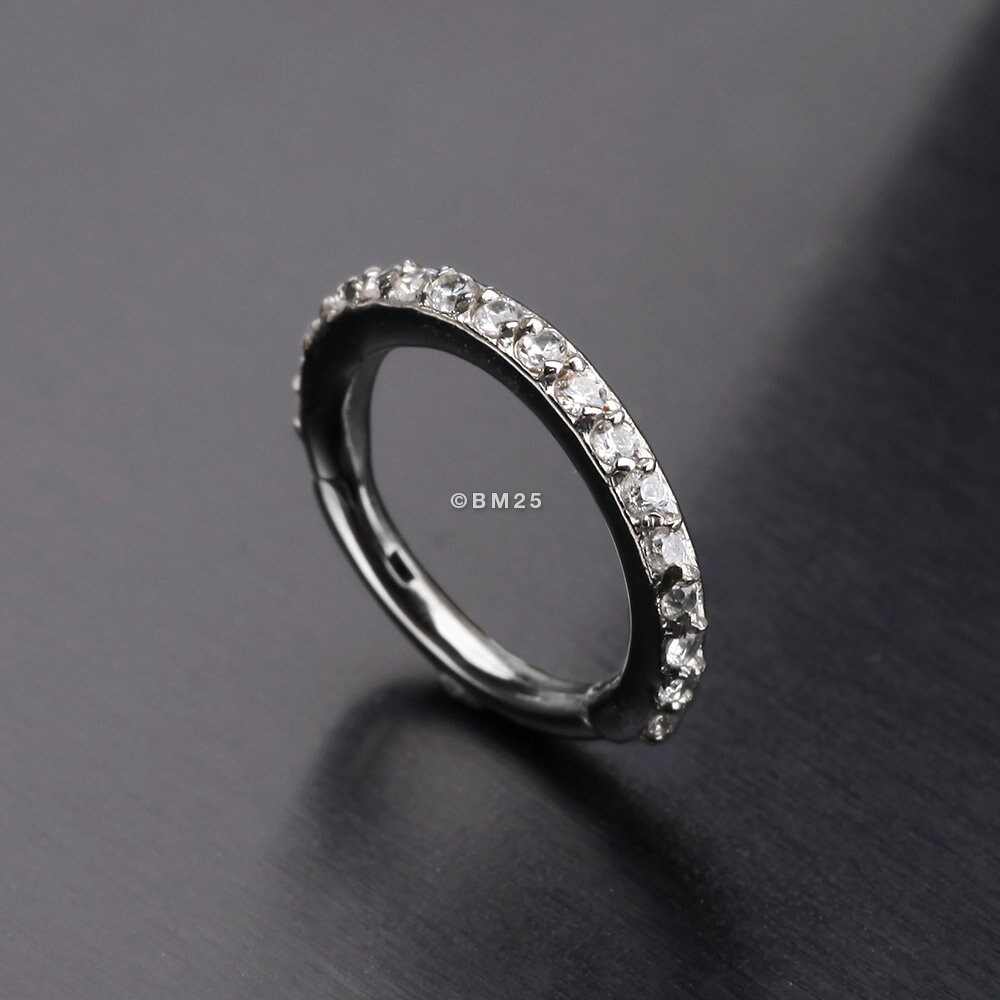 Brilliant Sparkle Gems Lined Clicker Hoop Ring - Etsy