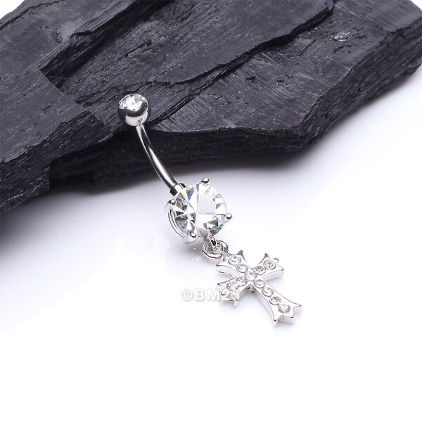 Cross Navel Ring - Etsy