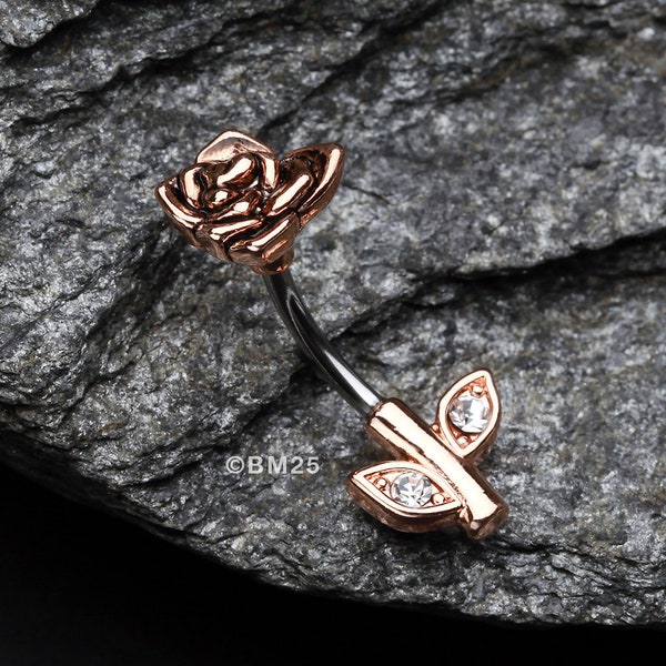 Rose Belly Ring - Etsy