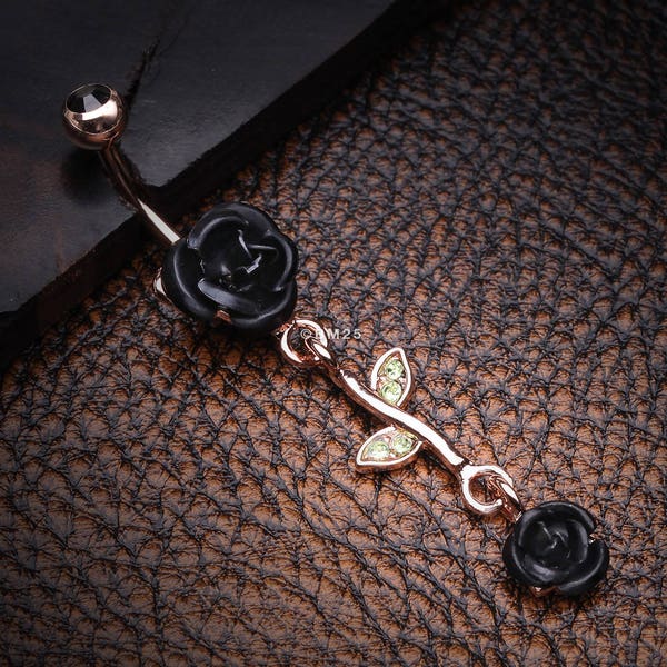 Rose Belly Ring - Etsy