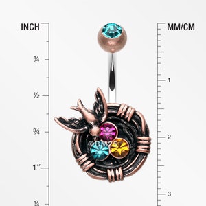 Vintage Boho Sparrow Birdnest Belly Button - Etsy