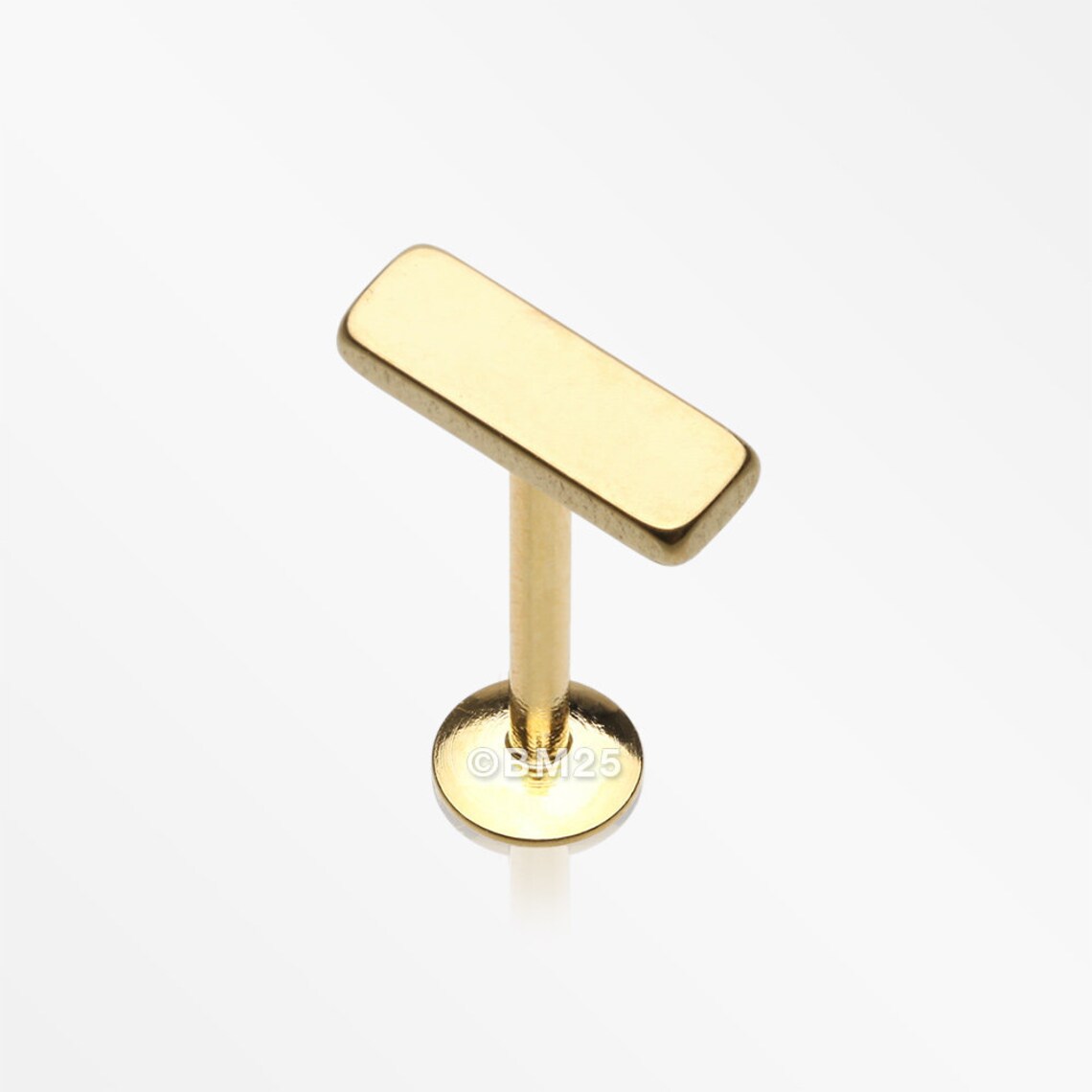 Golden Minimalist Rectangular Bar Top Internally Threaded - Etsy