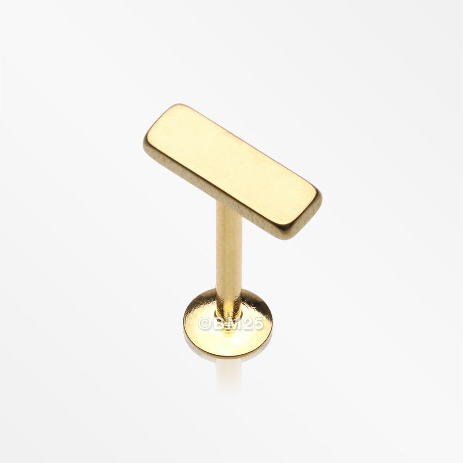 Golden Minimalist Rectangular Bar Top Internally Threaded - Etsy