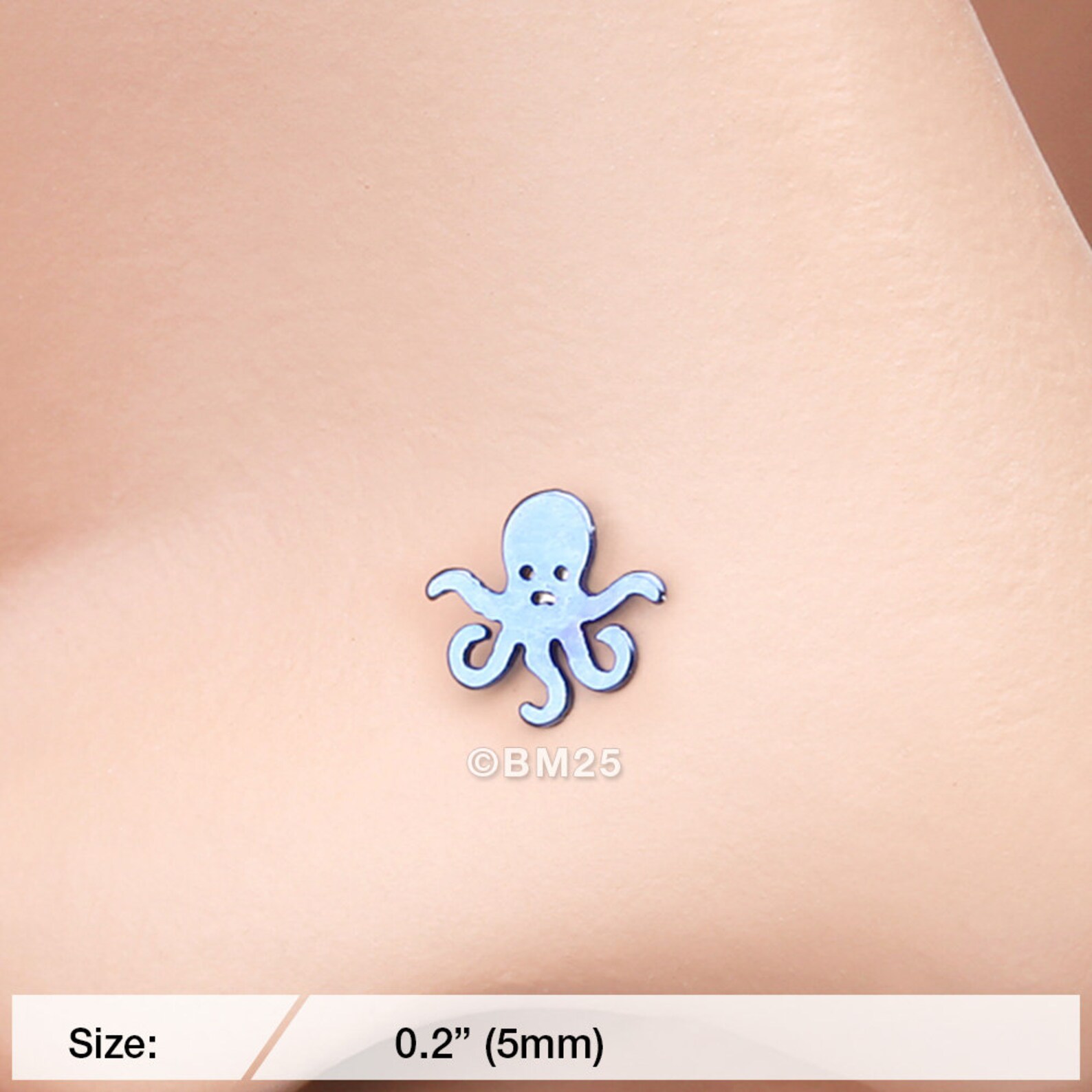 Colorline Evil Octopus Nose Stud Ring-blue - Etsy