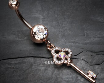 Key Belly Ring | Etsy
