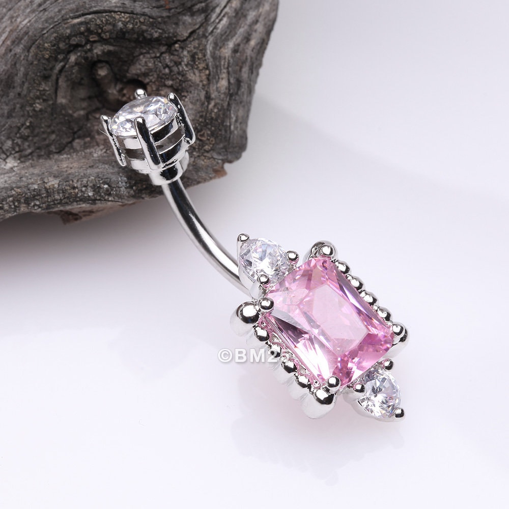 Pink Diamond Belly Button Rings