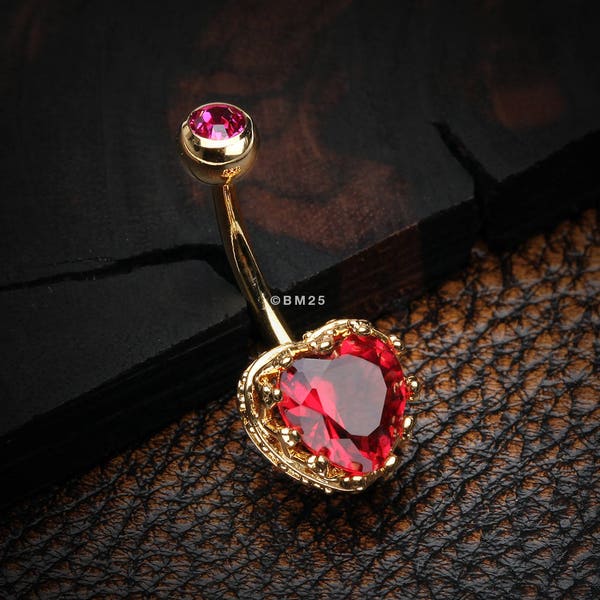 Ruby Belly Button Ring - Etsy