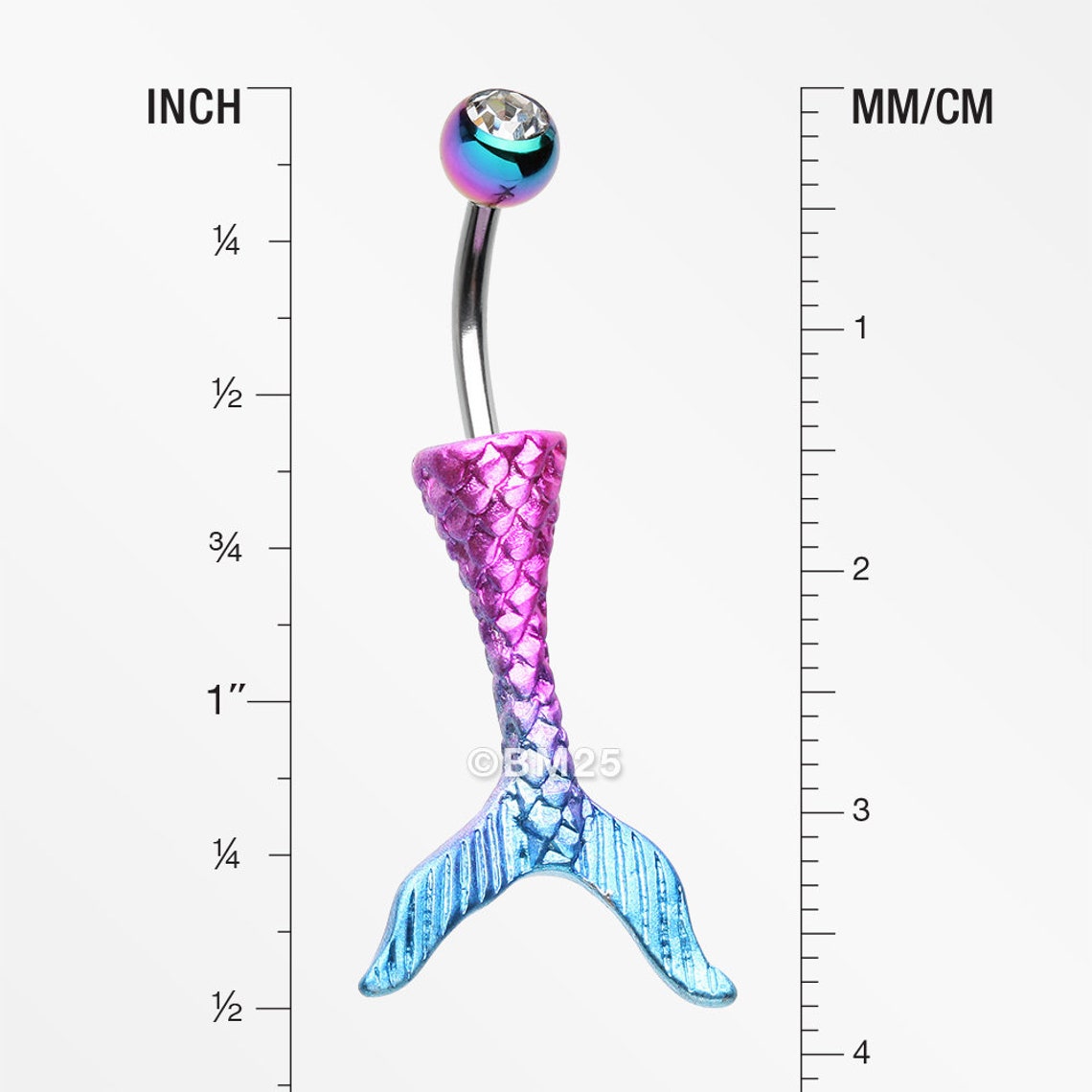 Mystic Blurple Mermaid Tail Belly Button Ring - Etsy