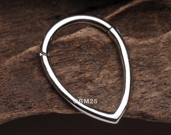 Golden Classic Teardrop Seamless Clicker Hoop Ring - Etsy