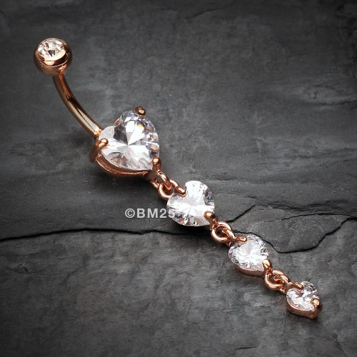 Rose Gold Plated Blossom Belly Button Ring - Etsy