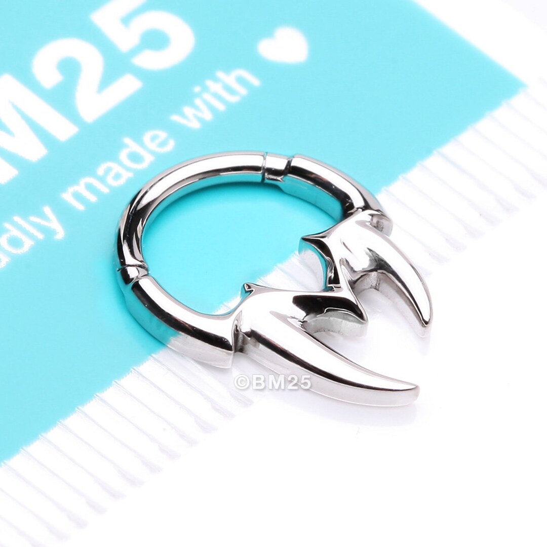 Tribal Inspired Vicious Fangs Clicker Hoop Ring - Etsy Canada