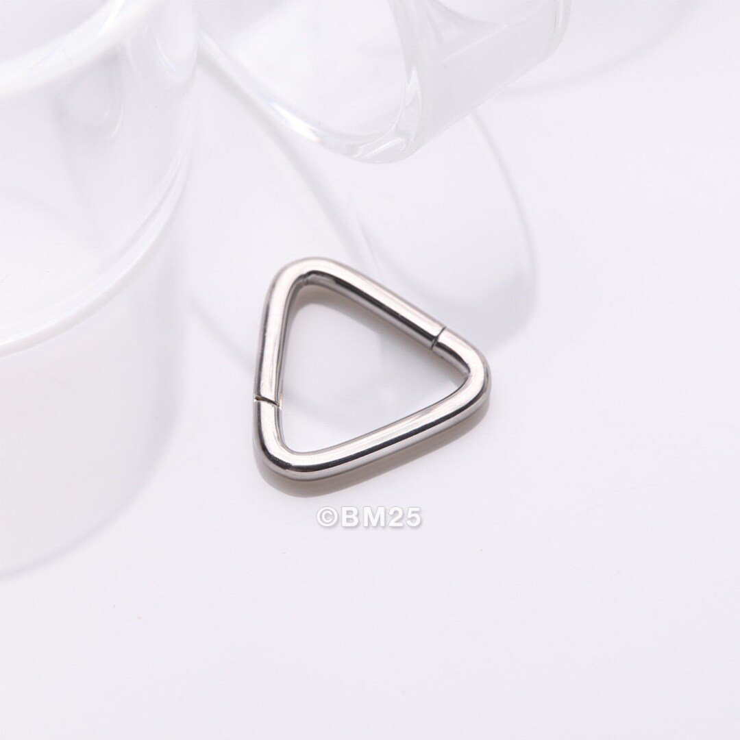 Implant Grade Titanium Triangle Basic Geometric Clicker Hoop Ring - Etsy