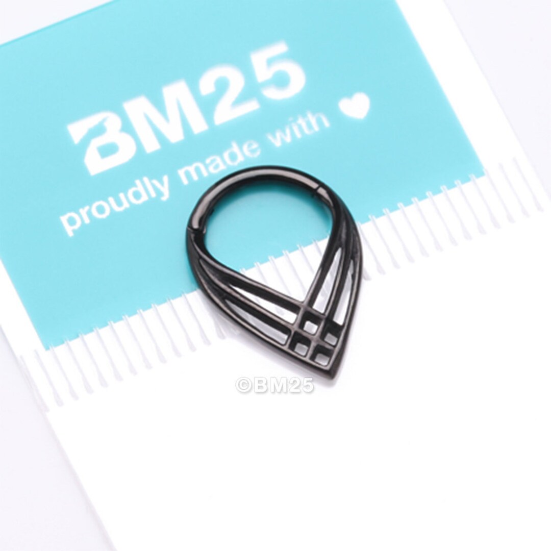 Blackline Triple Cross Weave Clicker Hoop Ring - Etsy