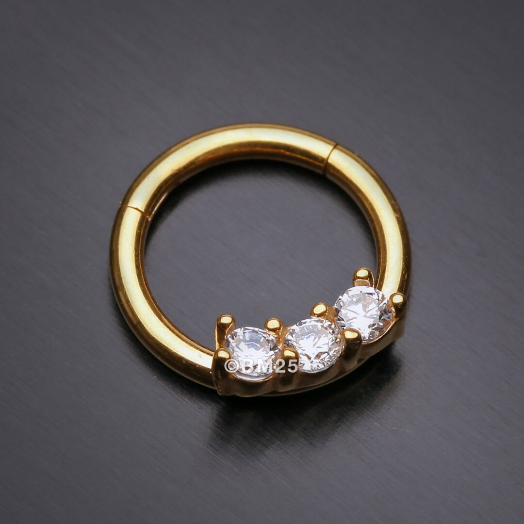 Golden Glistening Sparkle Seamless Clicker Ring-gold - Etsy