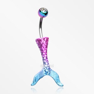 Mystic Blurple Mermaid Tail Belly Button Ring - Etsy