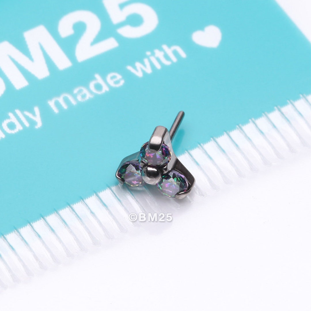 Implant Grade Titanium Onefit™ Threadless Trinity Gem Sparkle Top Part ...