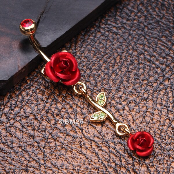 Rose Belly Ring - Etsy
