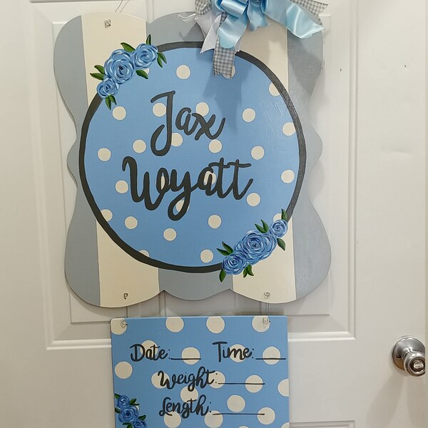 Welcome Baby Boy Door Signs - Etsy