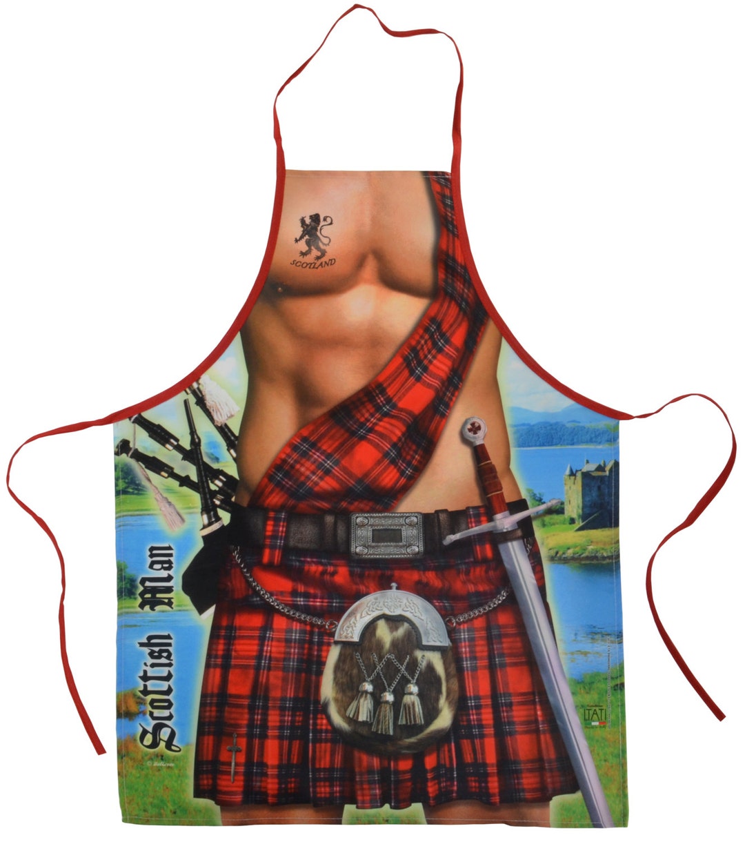 Scottish Man Kilt Kitchen Novelty Apron - Etsy